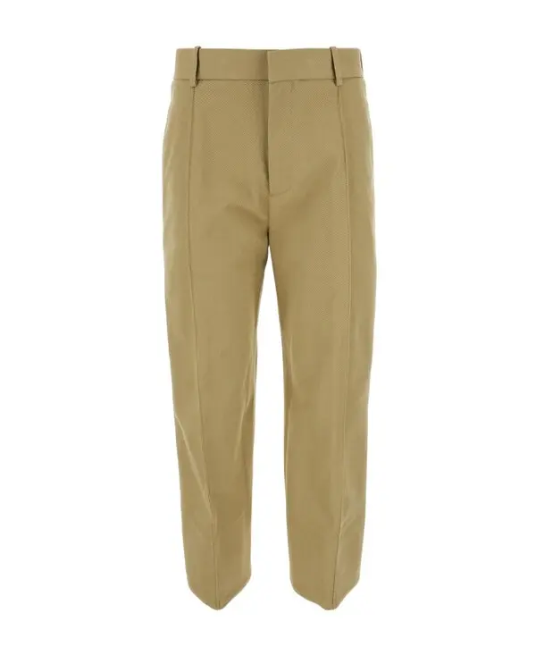 Bottega Veneta Cropped Straight Leg Trousers - Green