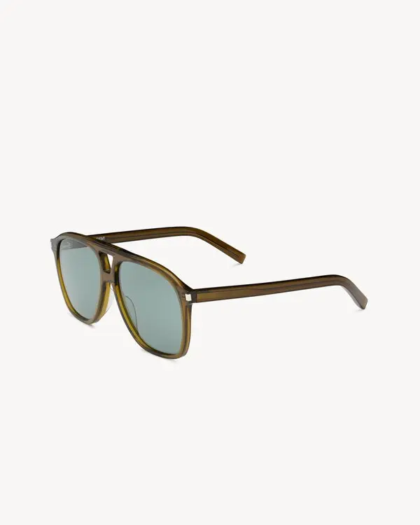 Saint Laurent Aviator Sunglasses - Translucent Khaki