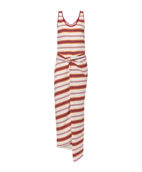 Rabanne Striped Cotton-blend Jersey Maxi Dress - Pink