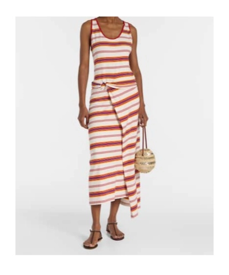 Rabanne Striped Cotton-blend Jersey Maxi Dress - Pink