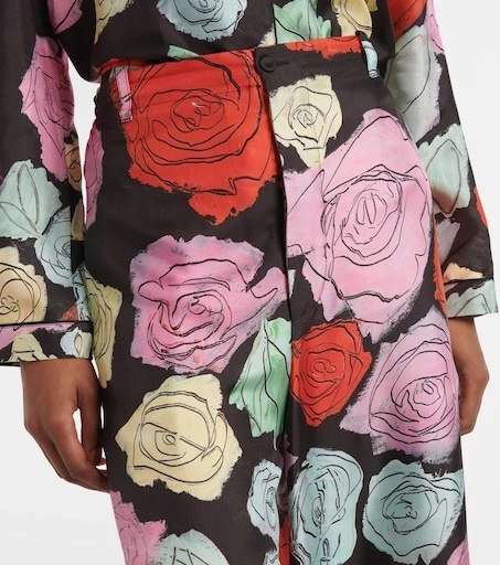 Marni Floral Silk Palazzo Pants