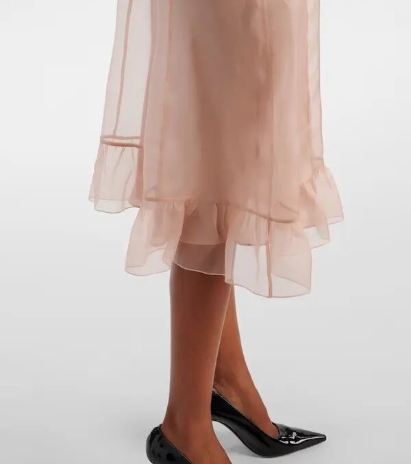 Alessandra Rich Ruffled Silk Organza Slip Dress