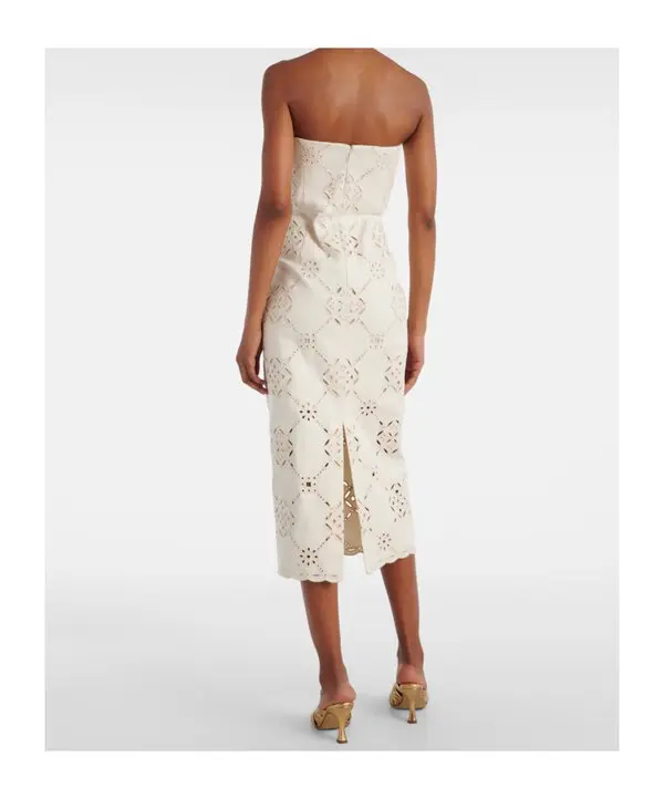 Veronica Beard Nettia Embroidered Cotton Midi Dress
