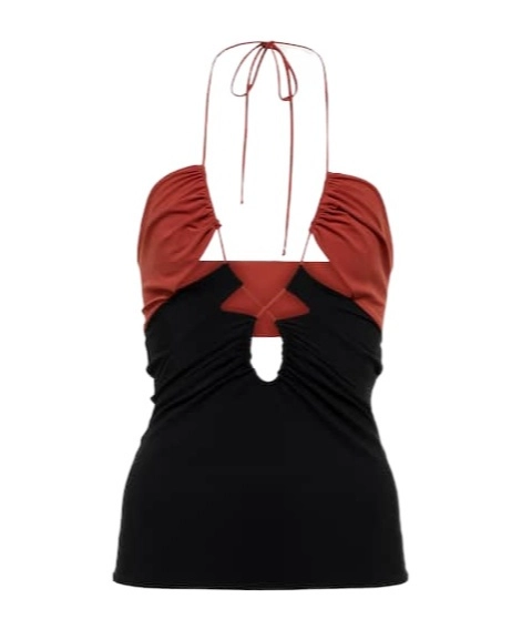 NENSI DOJAKA Cutout Halterneck Top - Black