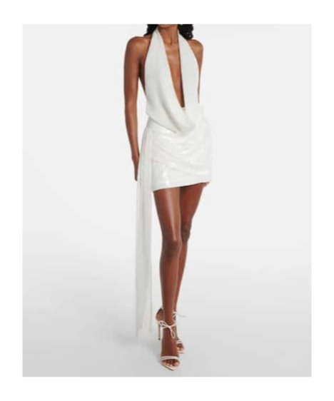 Alex Perry Bridal Sequined Open-back Minidress