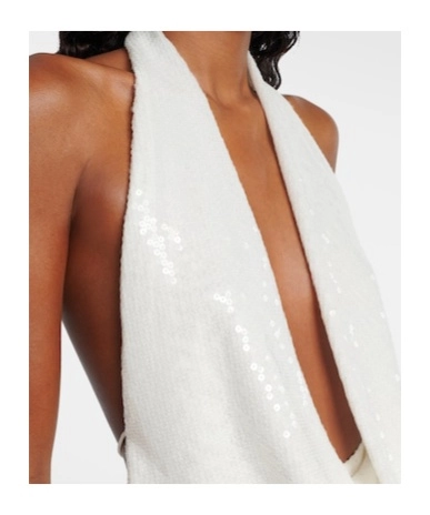 Alex Perry Bridal Sequined Open-back Minidress