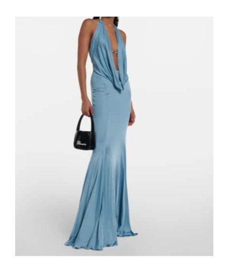 Blumarine Open-back Satin Gown