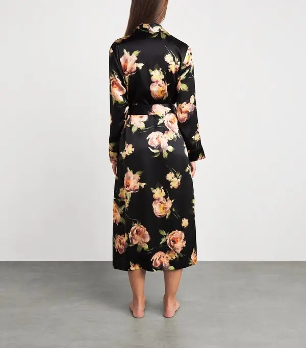 Harrods Silk Midnight Rose Night Robe