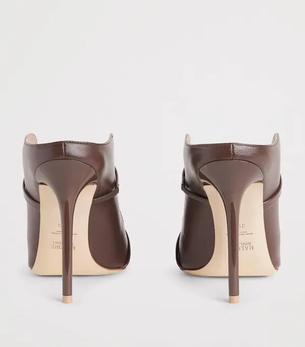 MALONE SOULIERS Leather Maureen Mules With Patent Straps - Brown