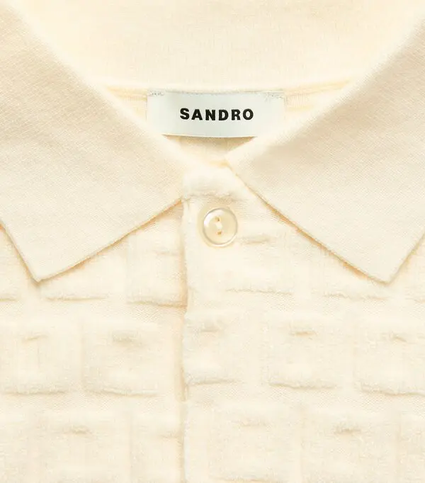 Sandro Terry Knit Jacquard Short-sleeve Shirt