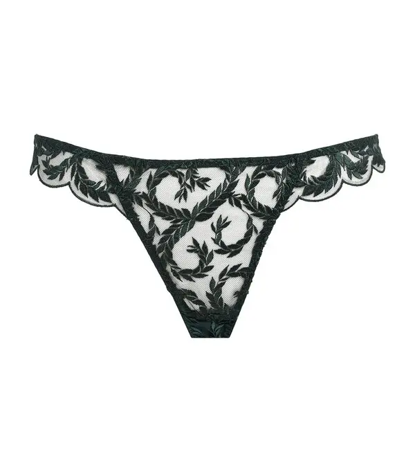COCO DE MER Lace Arletta Brazilian Briefs - Green