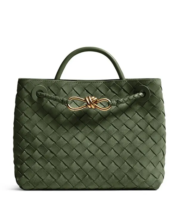 Bottega Veneta Small Suede Andiamo Top-handle Bag - Green