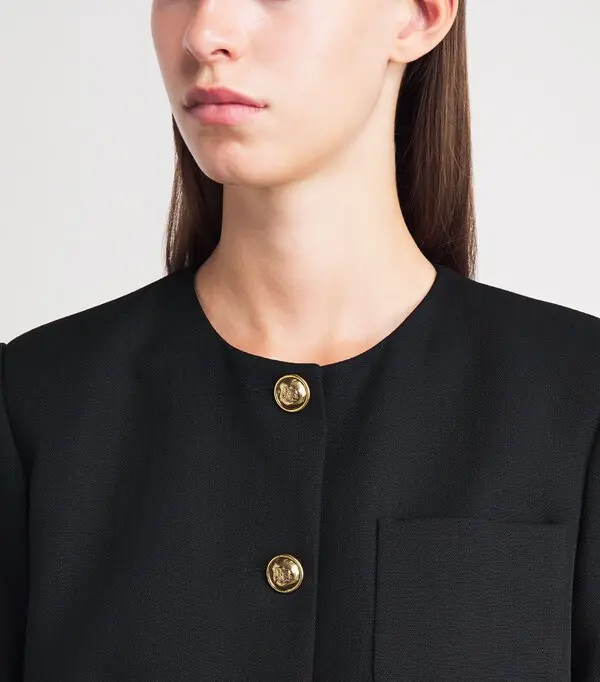 Sandro Wool Contrast Collar Blazer