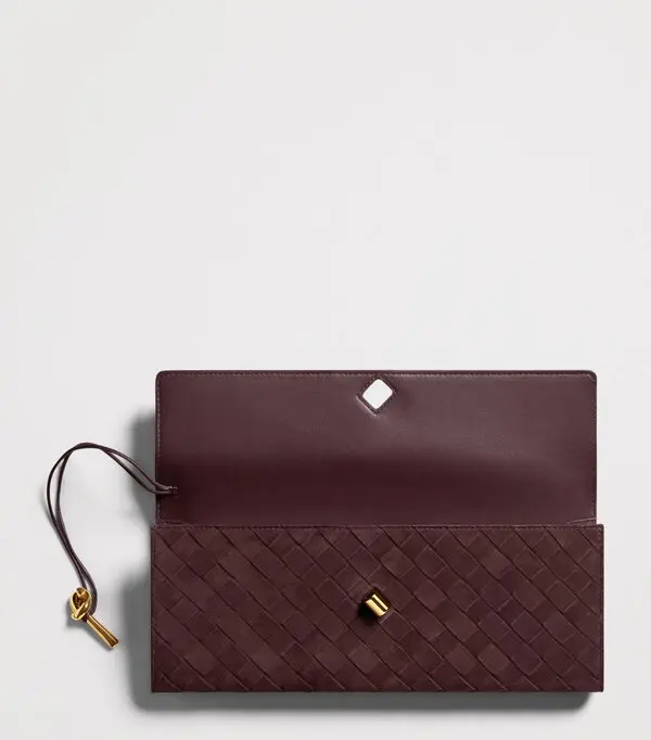 Bottega Veneta Suede Andiamo Clutch Bag