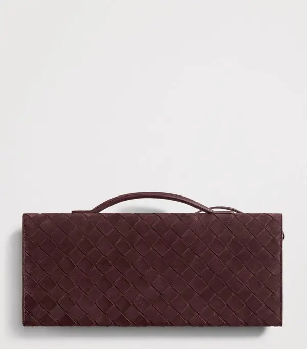 Bottega Veneta Suede Andiamo Clutch Bag