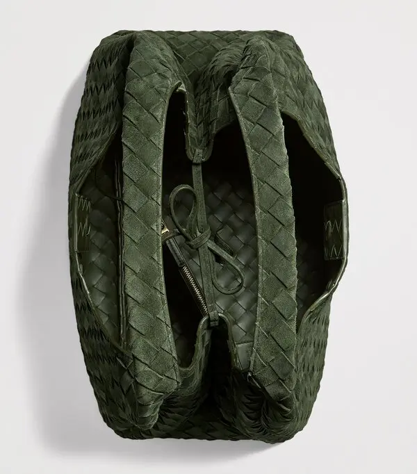 Bottega Veneta Large Suede Shoulder Bag - Green