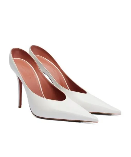 Amina Muaddi Solid-color Stiletto Heels