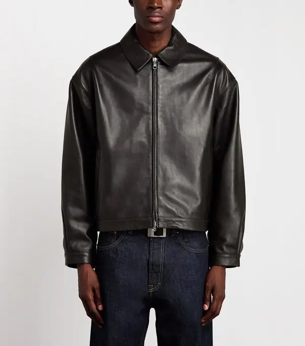 COLE BUXTON Leather Bomber Jacket