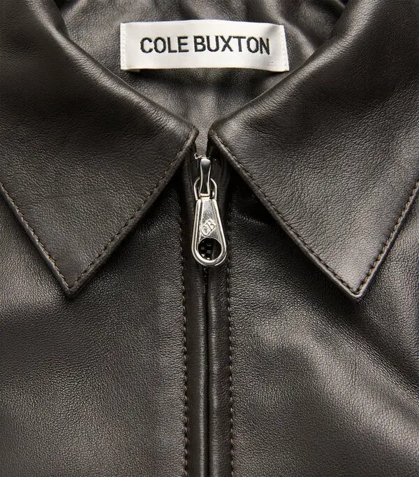 COLE BUXTON Leather Bomber Jacket
