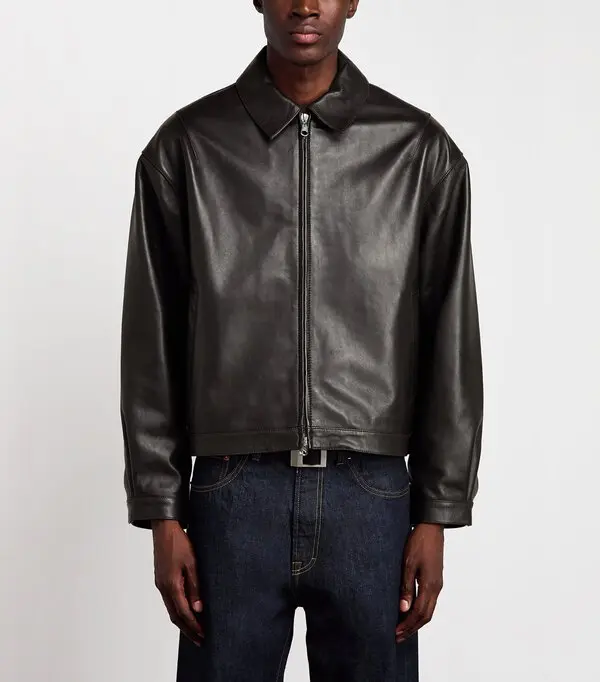 COLE BUXTON Leather Bomber Jacket