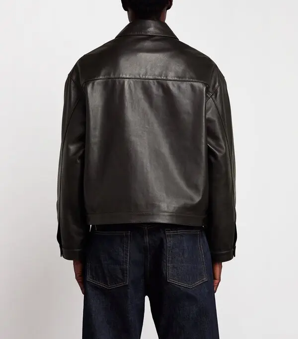 COLE BUXTON Leather Bomber Jacket