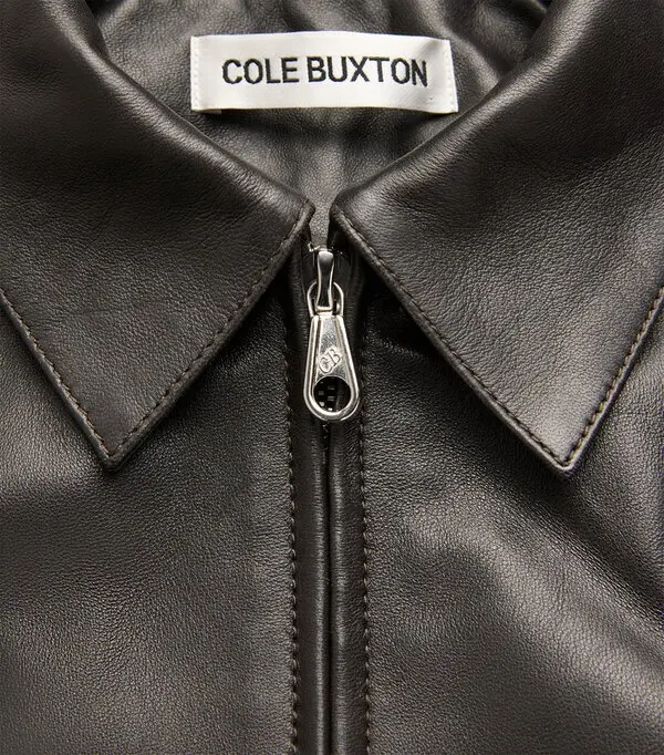COLE BUXTON Leather Bomber Jacket