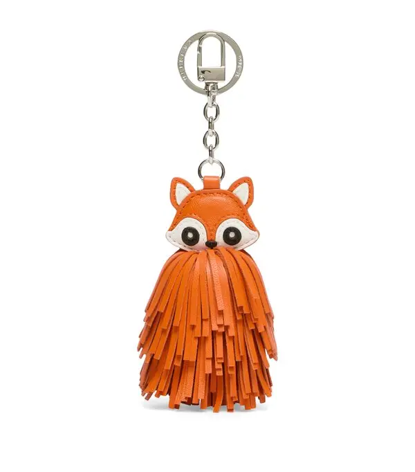 Max Mara Leather Fox Keyring - Orange