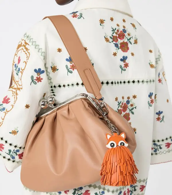 Max Mara Leather Fox Keyring