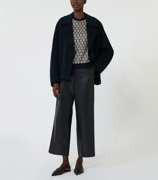 Max Mara Wool-silk Geometric T-shirt