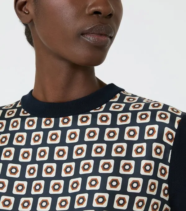 Max Mara Wool-silk Geometric T-shirt