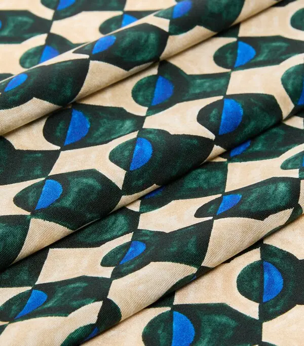Max Mara Silk Geometric Print Scarf