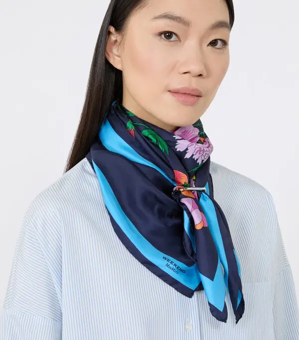 Max Mara Silk Floral Print Scarf