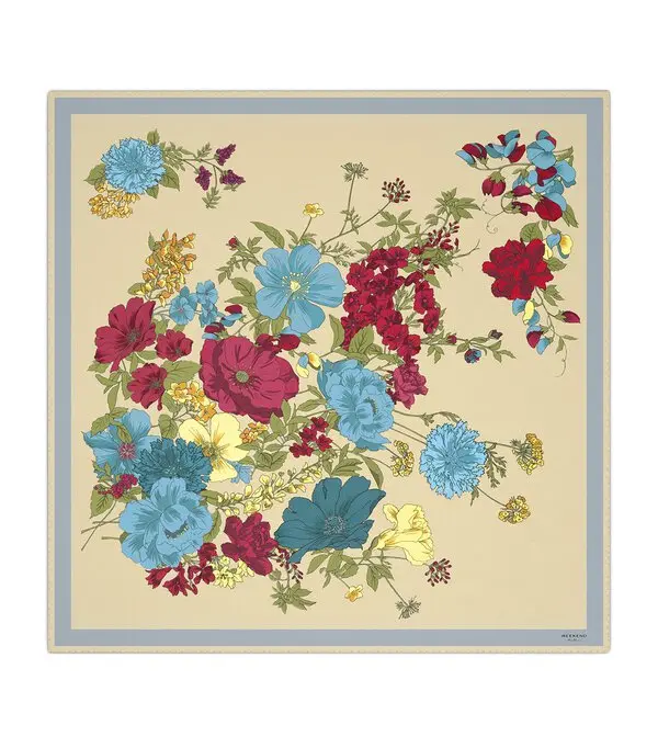 Max Mara Silk Floral Scarf - Beige