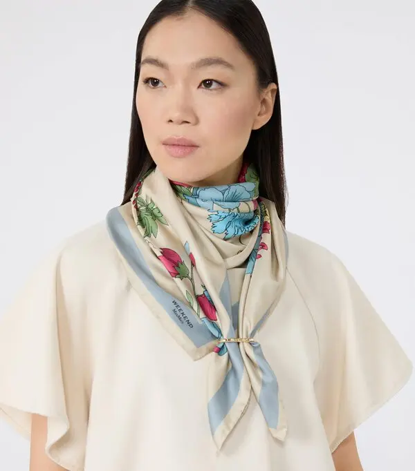 Max Mara Silk Floral Scarf
