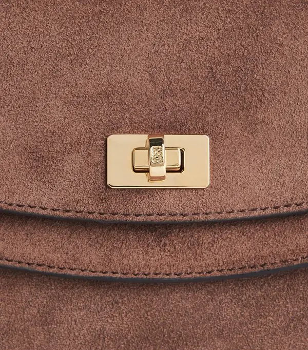 Sandro Le Mambo Suede Shoulder Bag - Brown