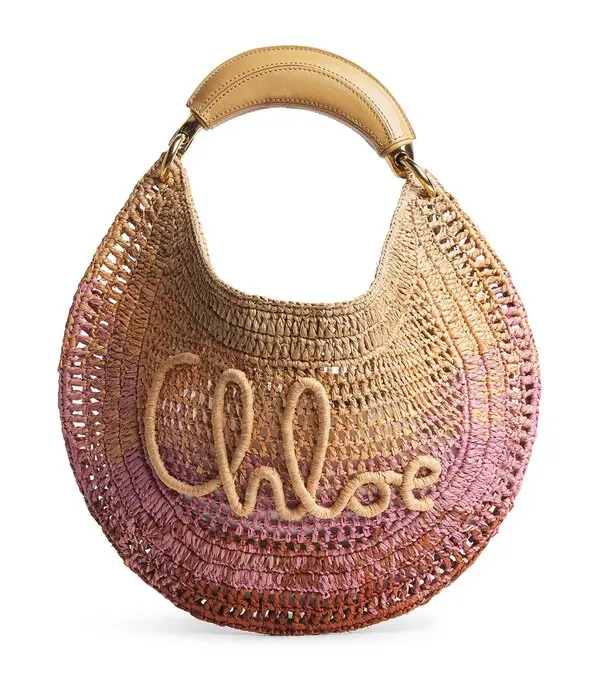 Chloé Raffia Gradient Summer Banana Shoulder Bag