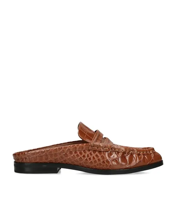 Simkhai Croc-embossed Leather Dean Loafers - Beige