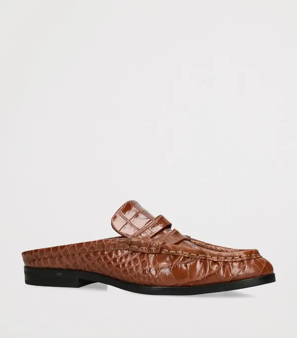 Simkhai Croc-embossed Leather Dean Loafers