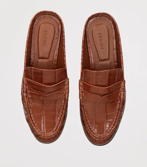 Simkhai Croc-embossed Leather Dean Loafers