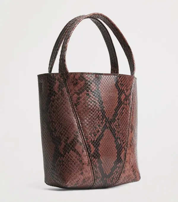 Chloé Small Snakeskin-effect Spin Tote Bag