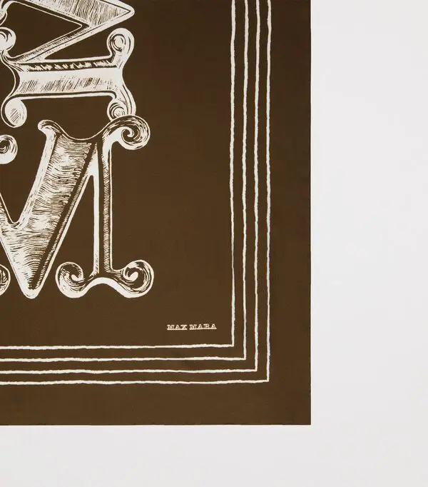 Max Mara Silk Logo Scarf