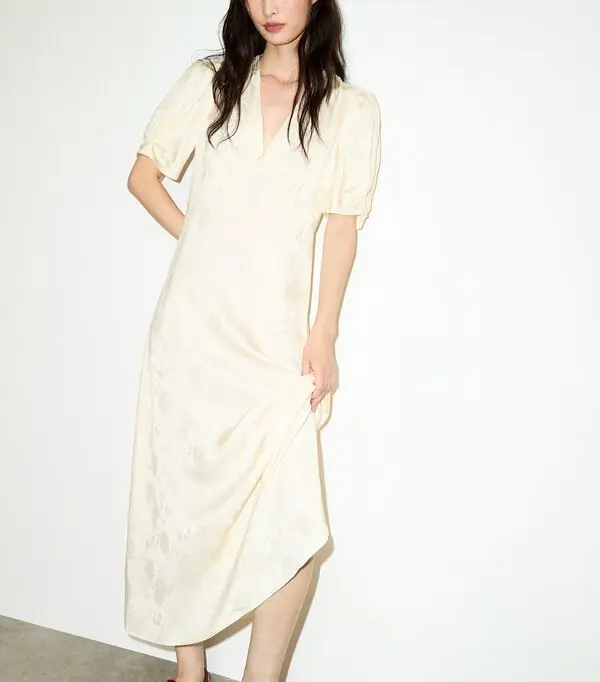Max & Co. Satin V-neck Midi Dress