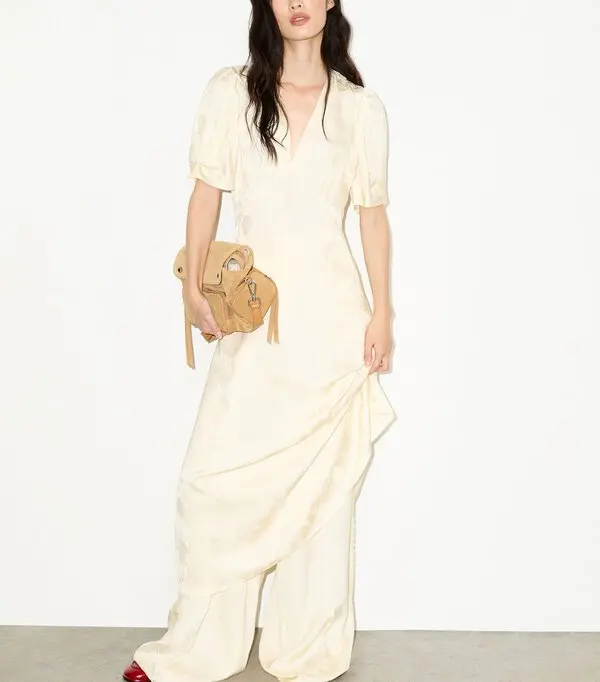 Max & Co. Satin V-neck Midi Dress