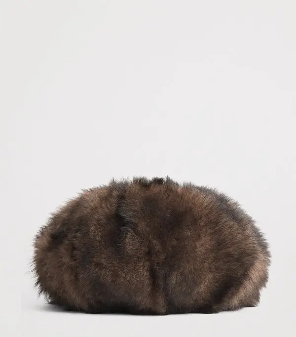 Chloé Shearling Plissé Shoulder Bag