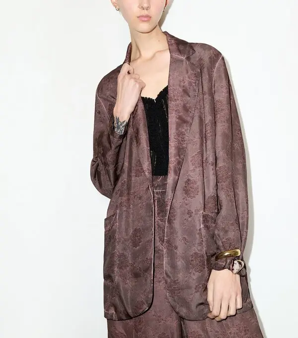 Max & Co. Floral Jacquard Open Blazer