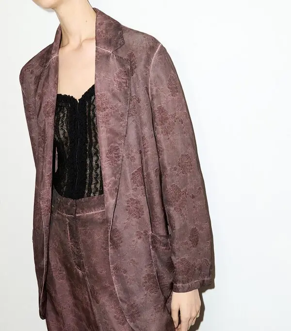 Max & Co. Floral Jacquard Open Blazer