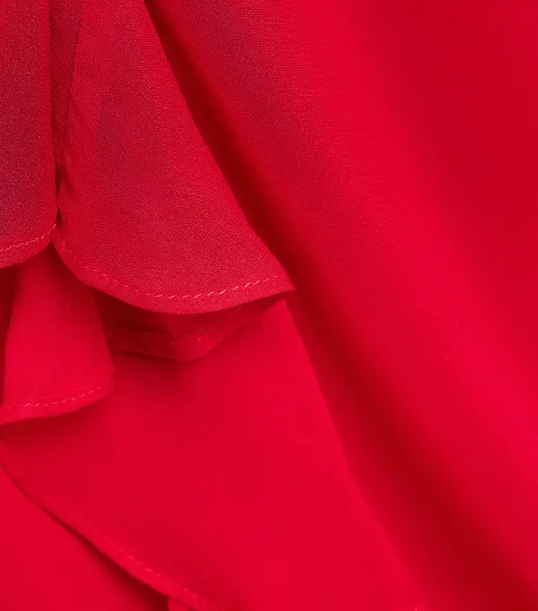 DE LA VALI Chiffon Ruffled Maxi Dress