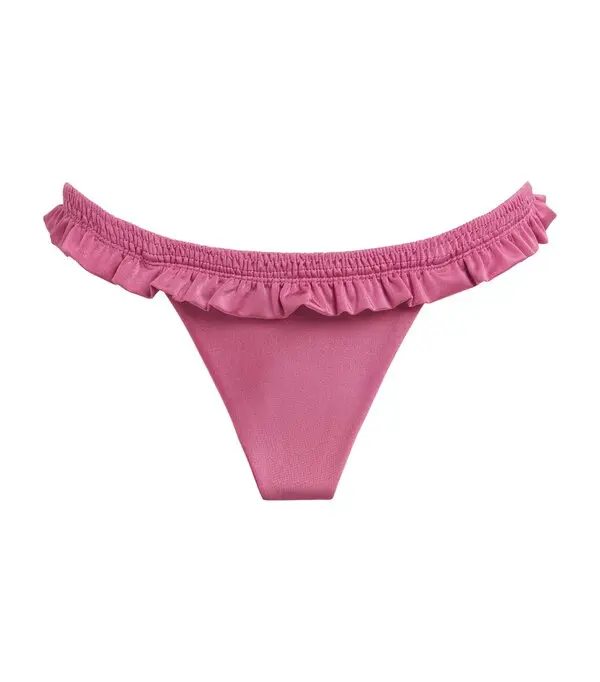 Faithfull The Brand Alma Bikini Bottoms With Ruffles - Pink
