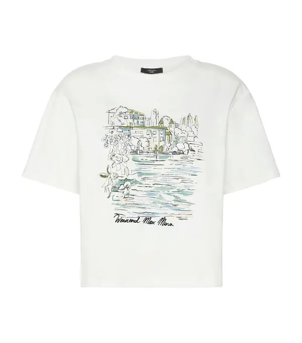 Max Mara Cotton Lake Print T-shirt