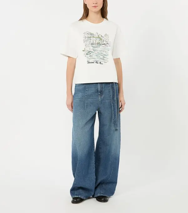 Max Mara Cotton Lake Print T-shirt
